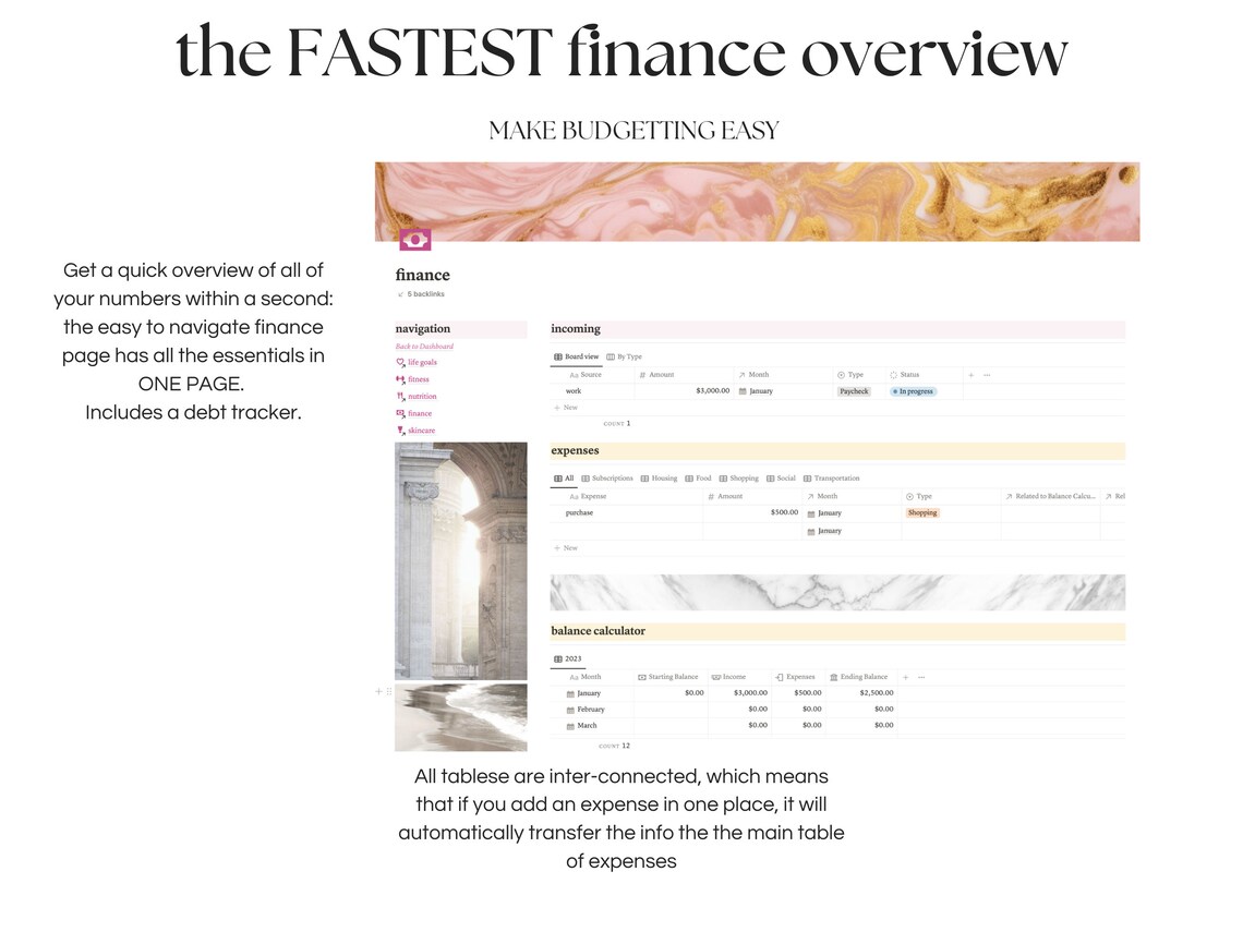 Aesthetic Notion Template Easy Notion Template That Girl - Etsy