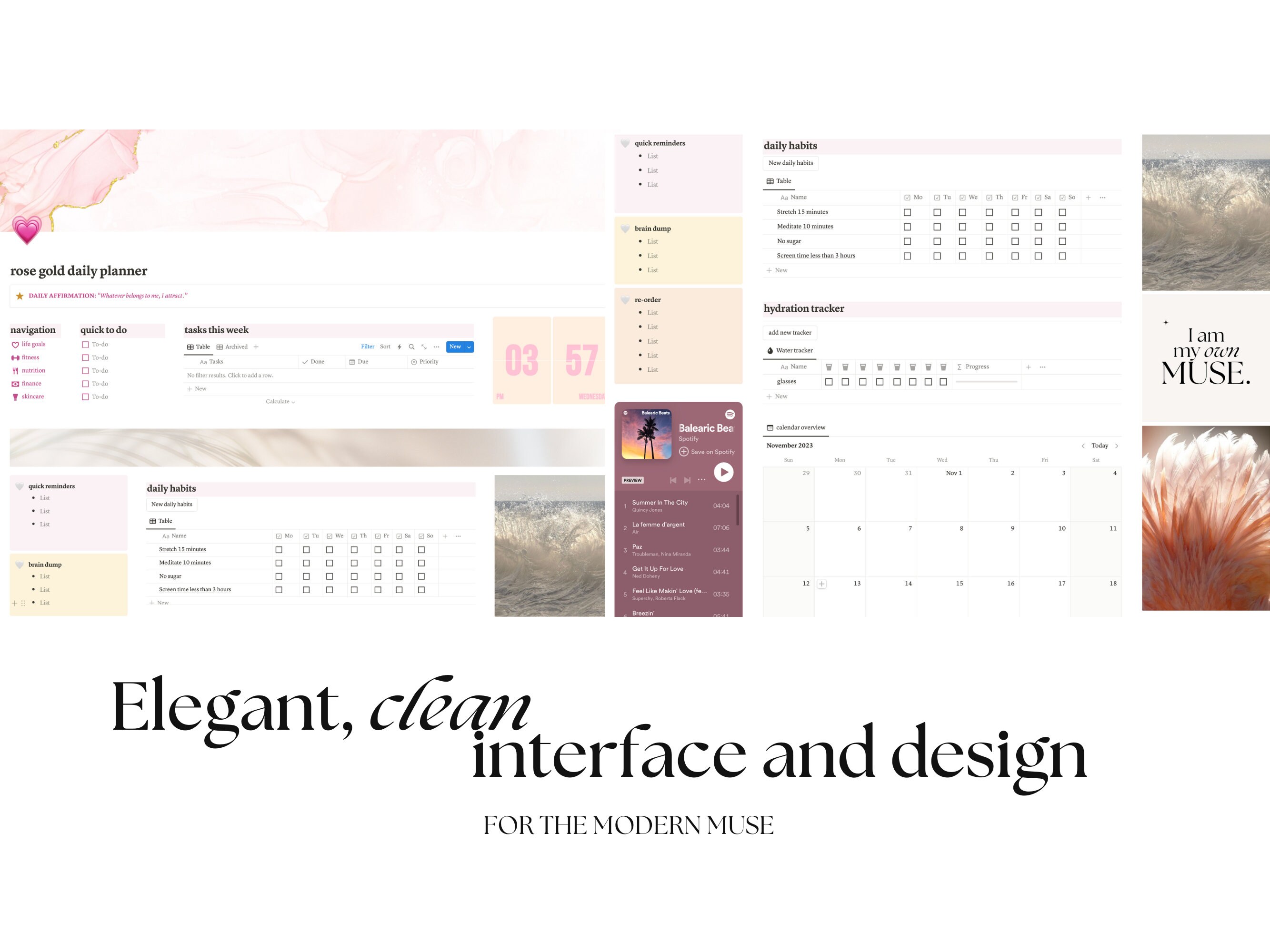 Aesthetic Notion Template Easy Notion Template That Girl - Etsy