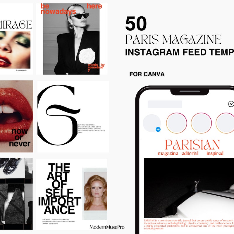 Instagram Magazine Template - Etsy