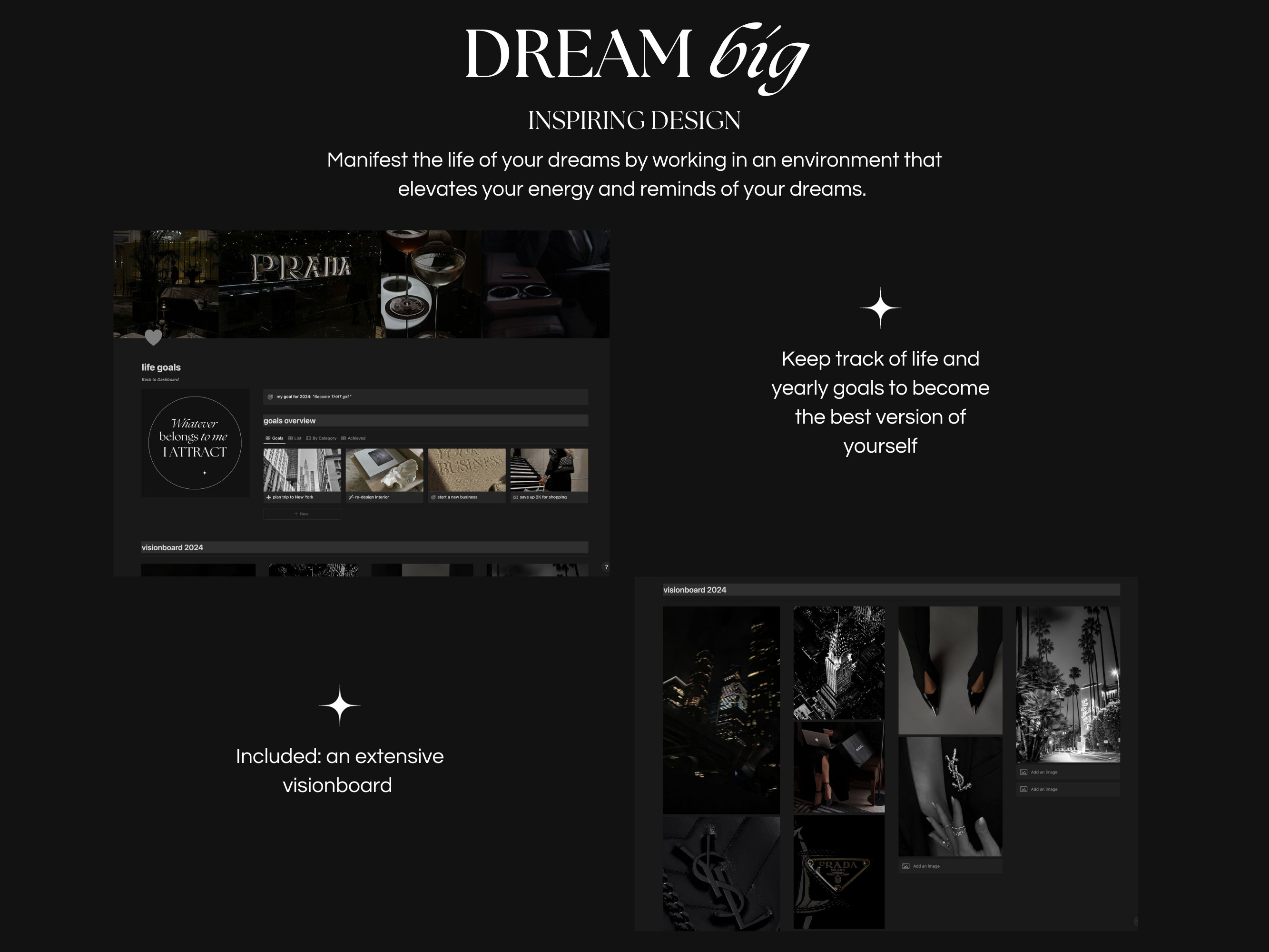 Black Notion Template, Dark Notion Template, That Girl Notion, Dark ...