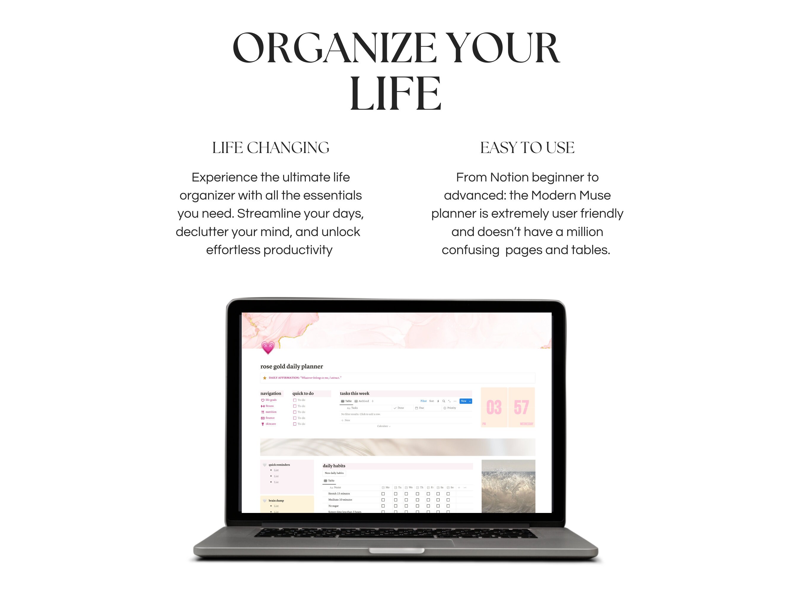 Aesthetic Notion Template Easy Notion Template That Girl - Etsy