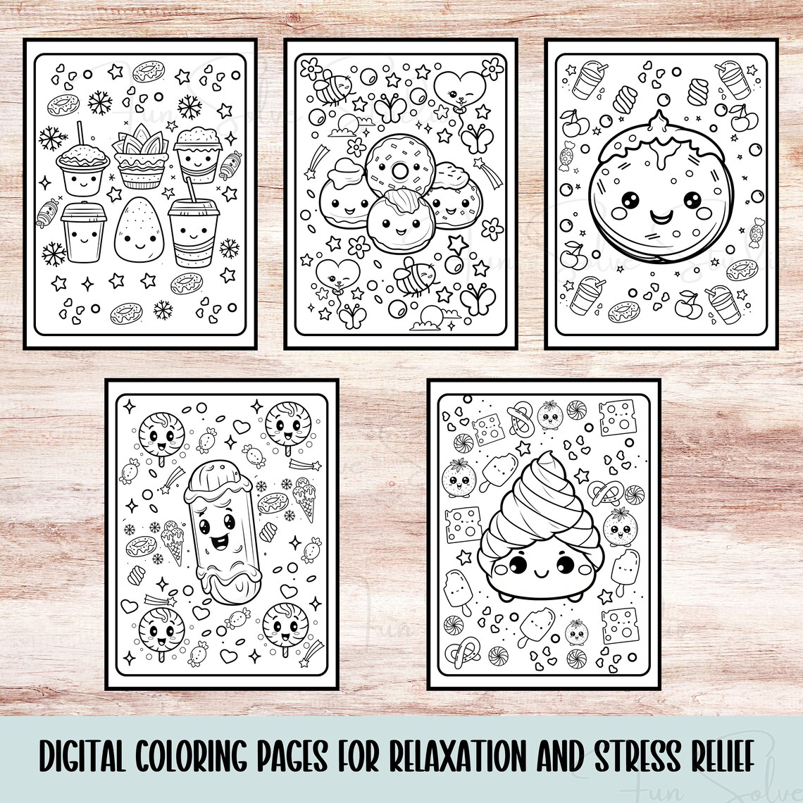 Kawaii Food Coloring Pages, Cute Coloring Pages for Kids and Adults ...