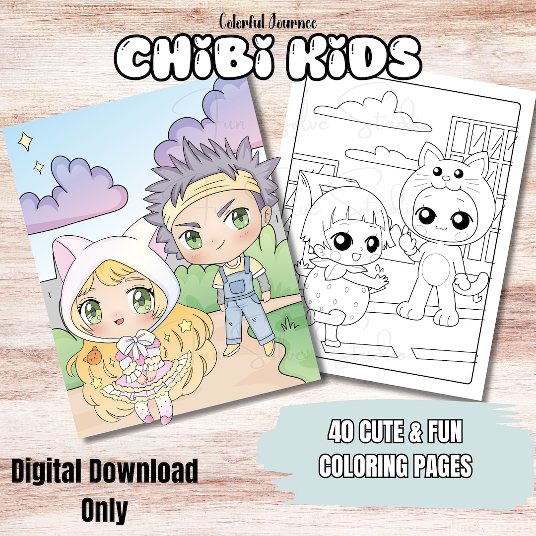 Cute Chibi Coloring Book, 40 Kawaii Printable Pages (digital Download ...