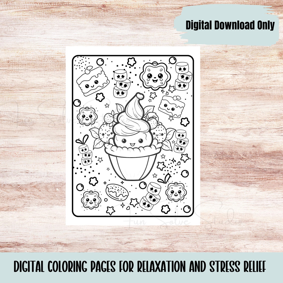 Kawaii Food Coloring Pages, Cute Coloring Pages for Kids and Adults ...