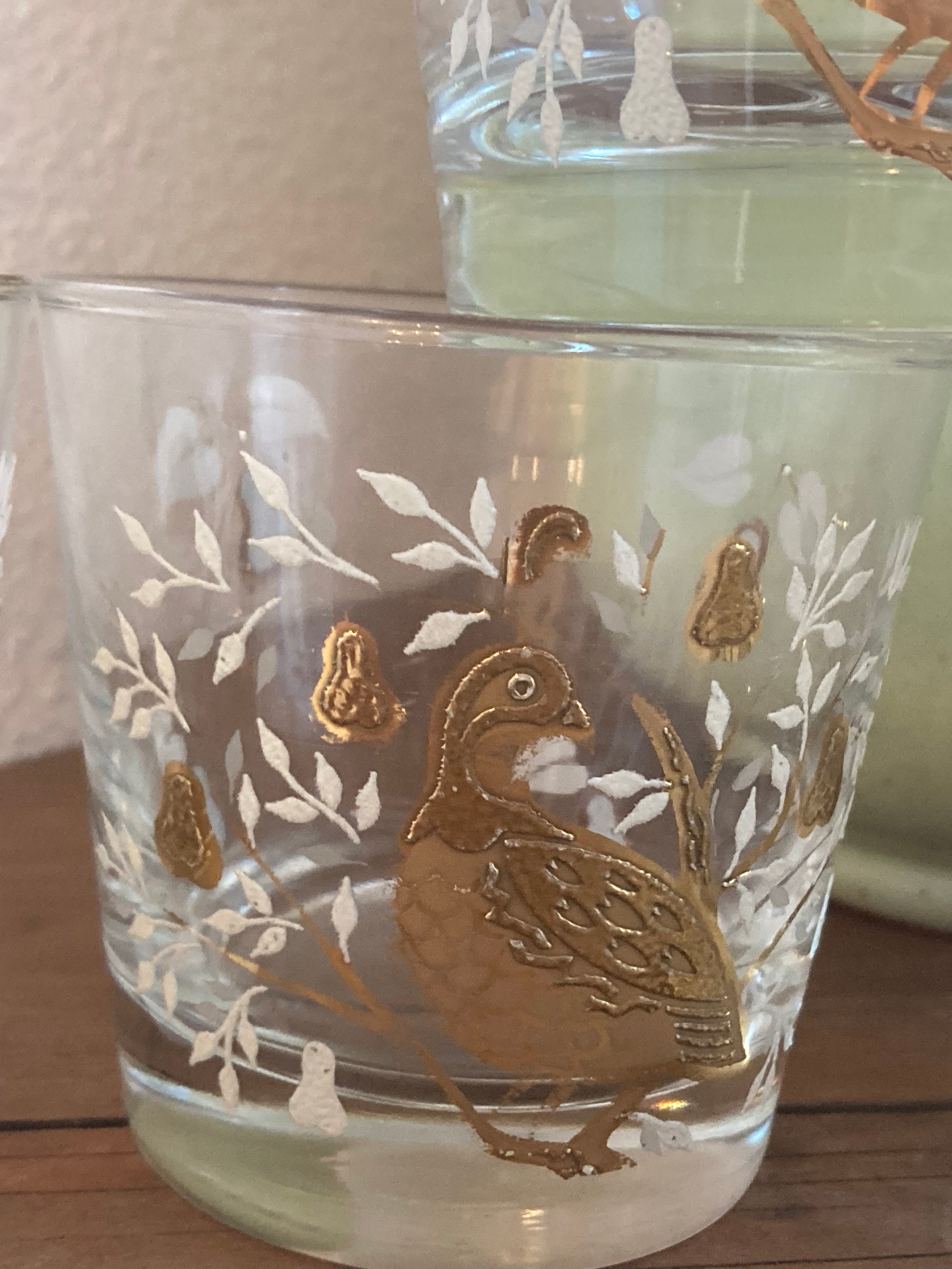 Set of 8 Partridge & Pear Tree Libby Glasses - Etsy
