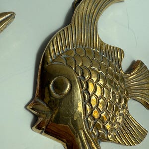 Set of Four Brass Wall Mounted Fish | Coastal Decor. - Etsy