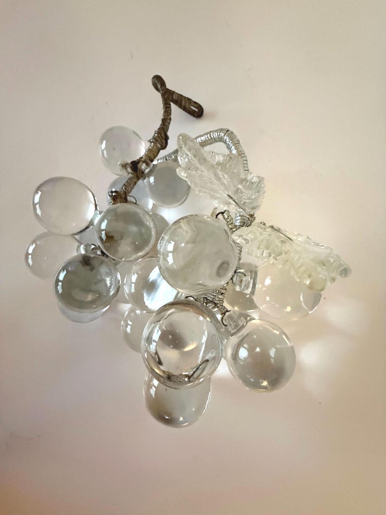 Pair of Vintage Glass Grapes and Leaves - Etsy