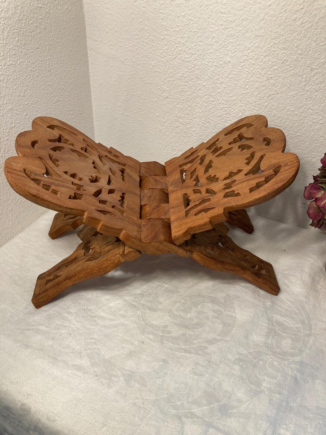 Carved Rosewood Book Stand | Bible Stand - Etsy