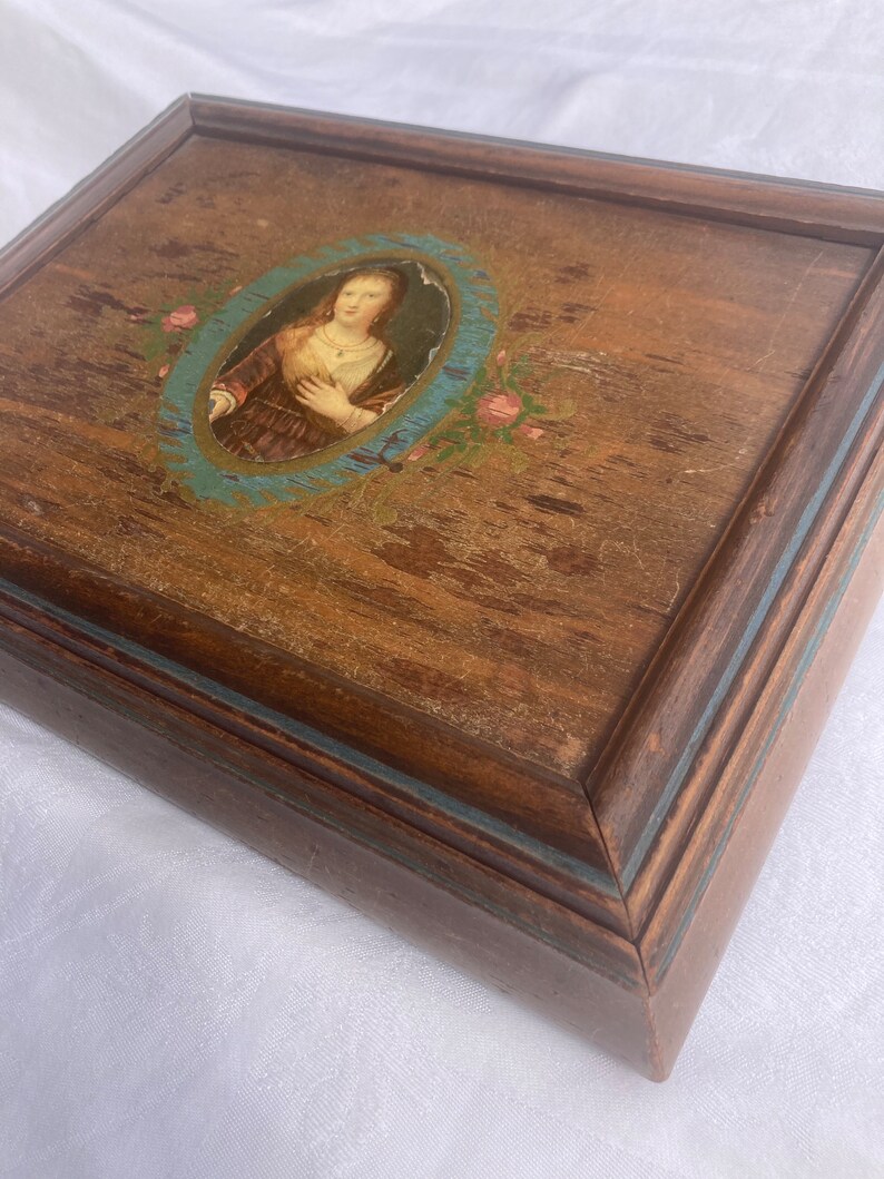Vintage Victorian Wood Box With Hand Painted Details - Etsy
