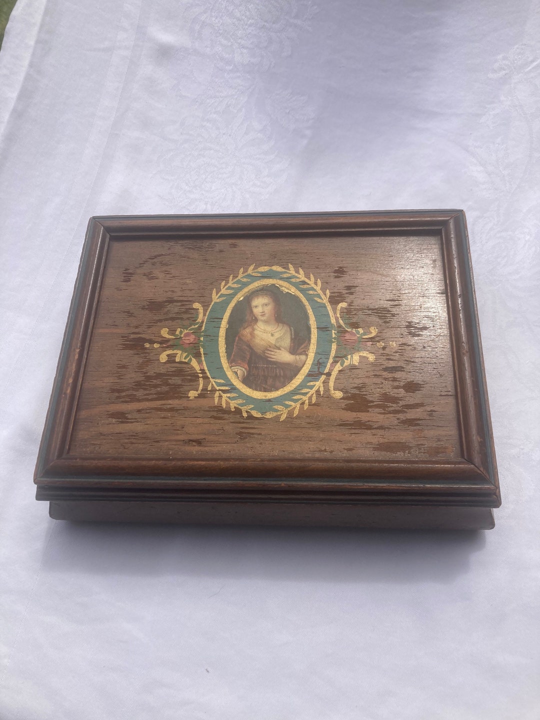 Vintage Victorian Wood Box With Hand Painted Details - Etsy