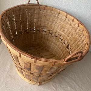 Tortoiseshell Bamboo and Wicker Basket - Etsy
