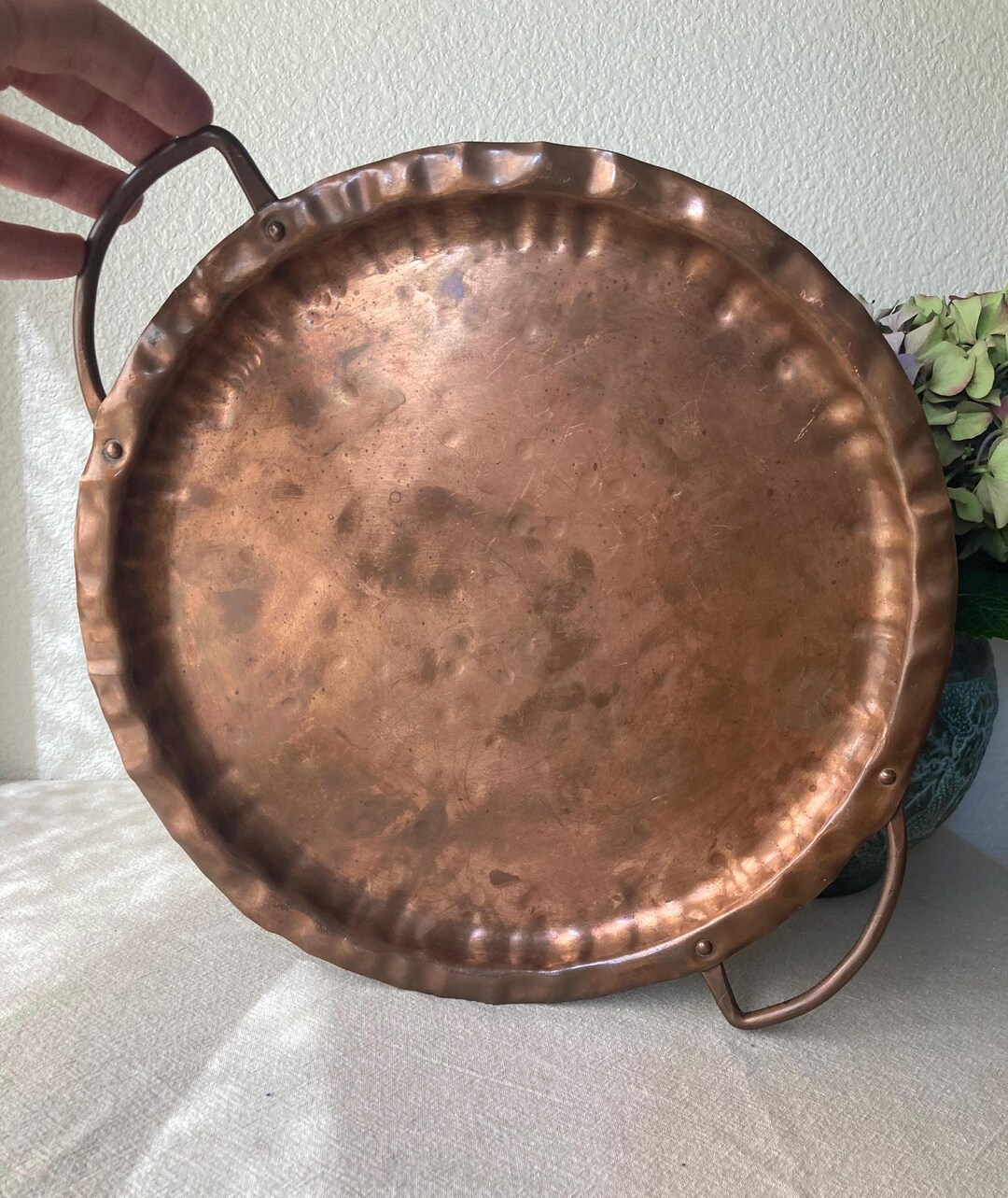 Handforged Copper Tray With Angled Handles - Etsy