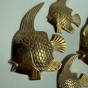 Set of Four Brass Wall Mounted Fish | Coastal Decor. - Etsy