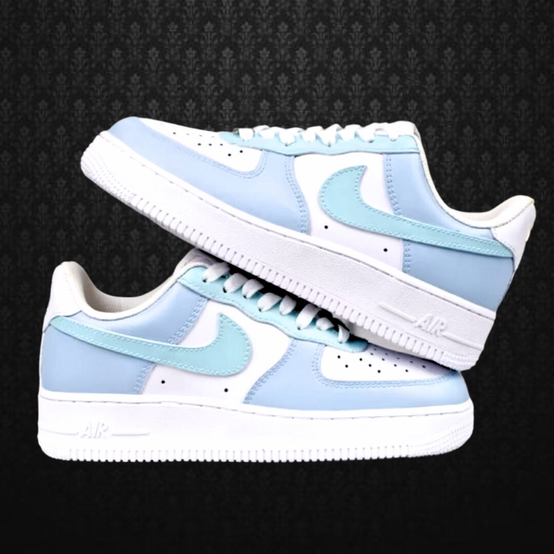 Ocean Blue Custom Air Force 1 Hand Painted Air Force 1 Baby Blue AF1 ...