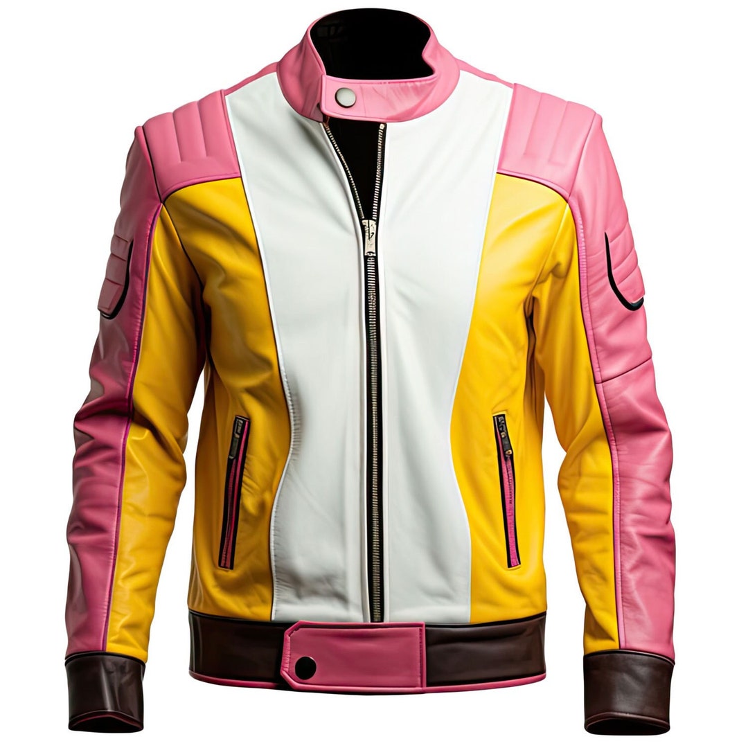Men's Genuine Leather Multi Color Biker Leather Jacket, Motorcycle ...