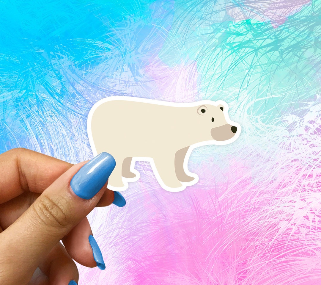 Arctic Bliss Polar Bear Sticker – Adorable Chubby Ice Bear Illustration ...
