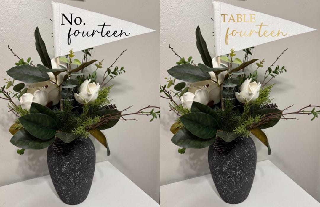 Custom Centerpiece Table Number Pennant Flag || Wedding, Reception ...