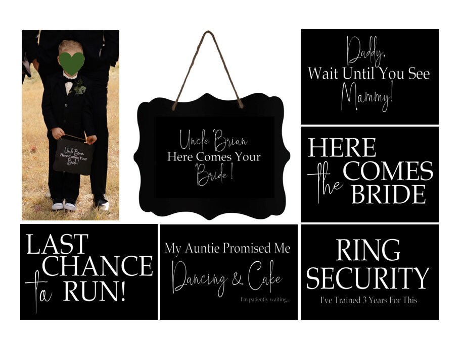 MULTIPLE Personalized Ring Bearer Sign Wedding, Elopement Rustic ...