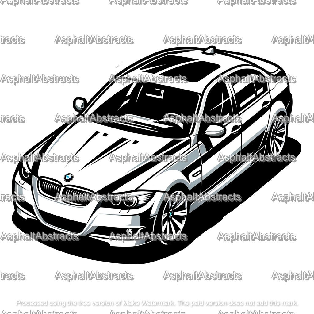 Premium BMW E90 Digital SVG Artwork - Ideal for Custom Projects - Etsy
