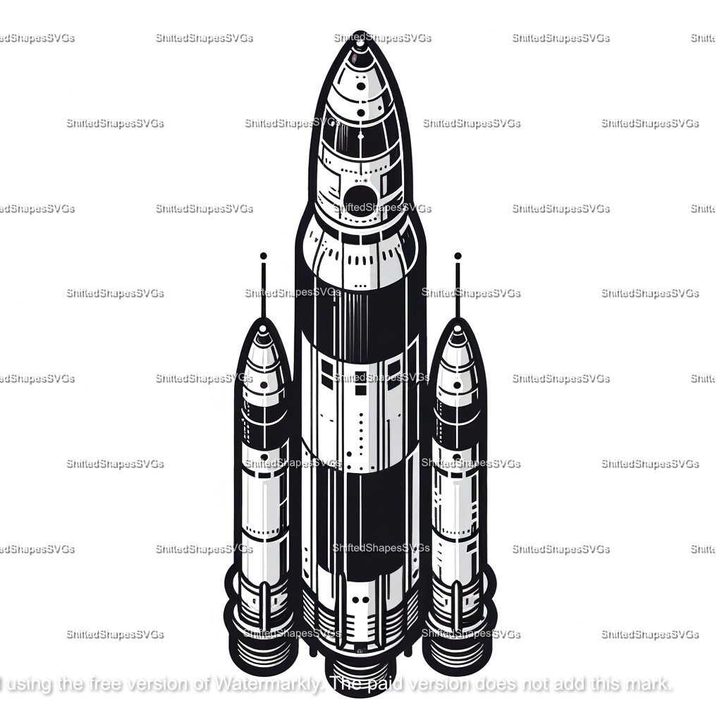 Saturn V Style Rocket SVG Bundle - Etsy
