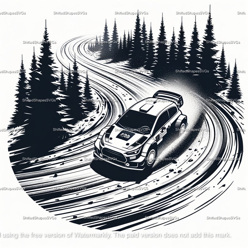 Rally Car Racing on a Dirt Road Through a Forest SVG Bundle - Etsy