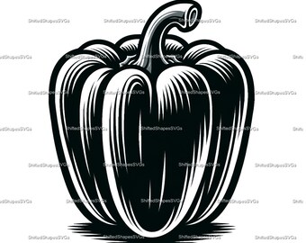Pepper Bush, Bell Pepper Svg, Bell Pepper Logo Svg, Fruit Svg ...