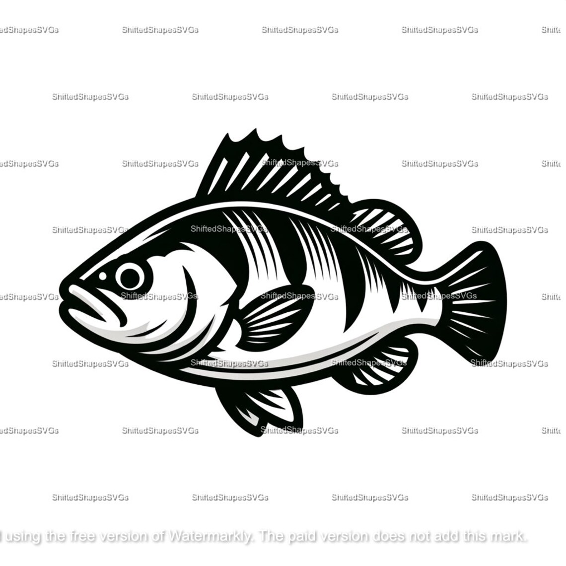 Perch Fish SVG Bundle - 5 Artistic Freshwater Designs for Crafting and ...