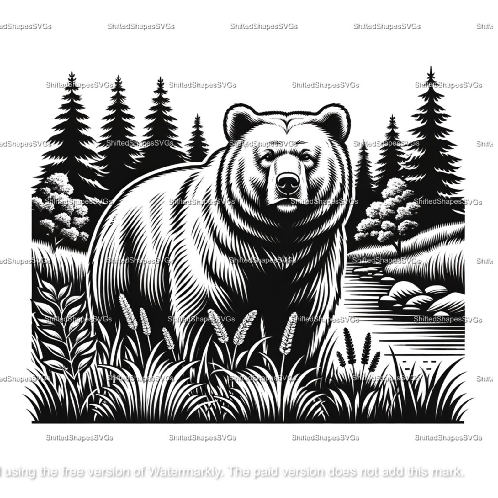 Bear Nature Scene SVG Bundle - Etsy