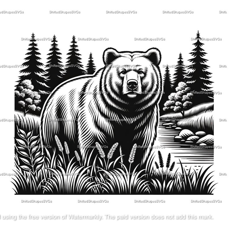 Bear Nature Scene SVG Bundle - Etsy