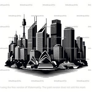 Sydney Skyline SVG Bundle - Etsy
