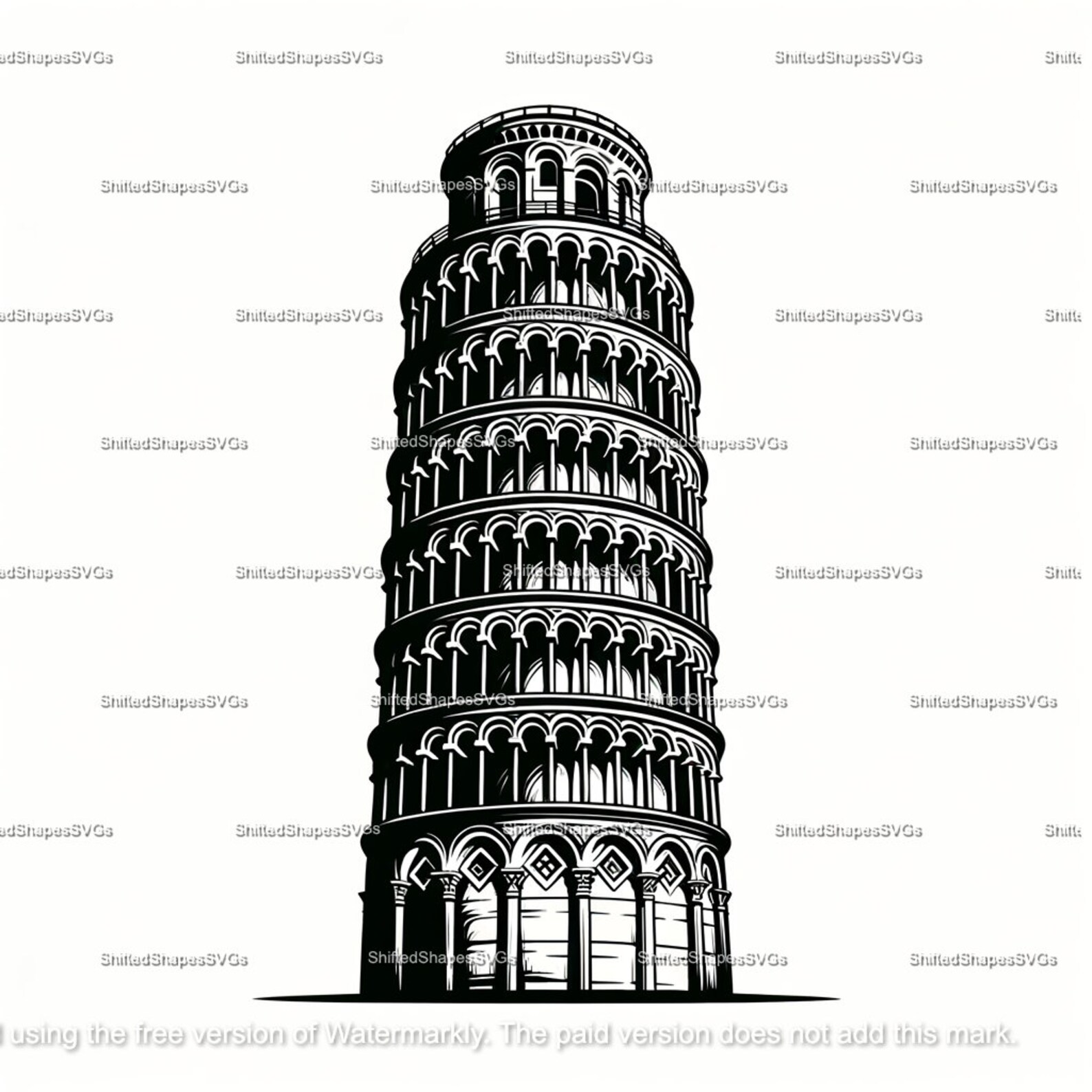 Leaning Tower of Pisa SVG Bundle - Etsy