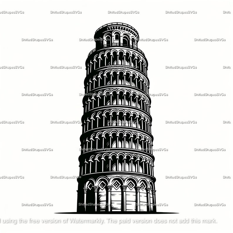 Leaning Tower of Pisa SVG Bundle - Etsy