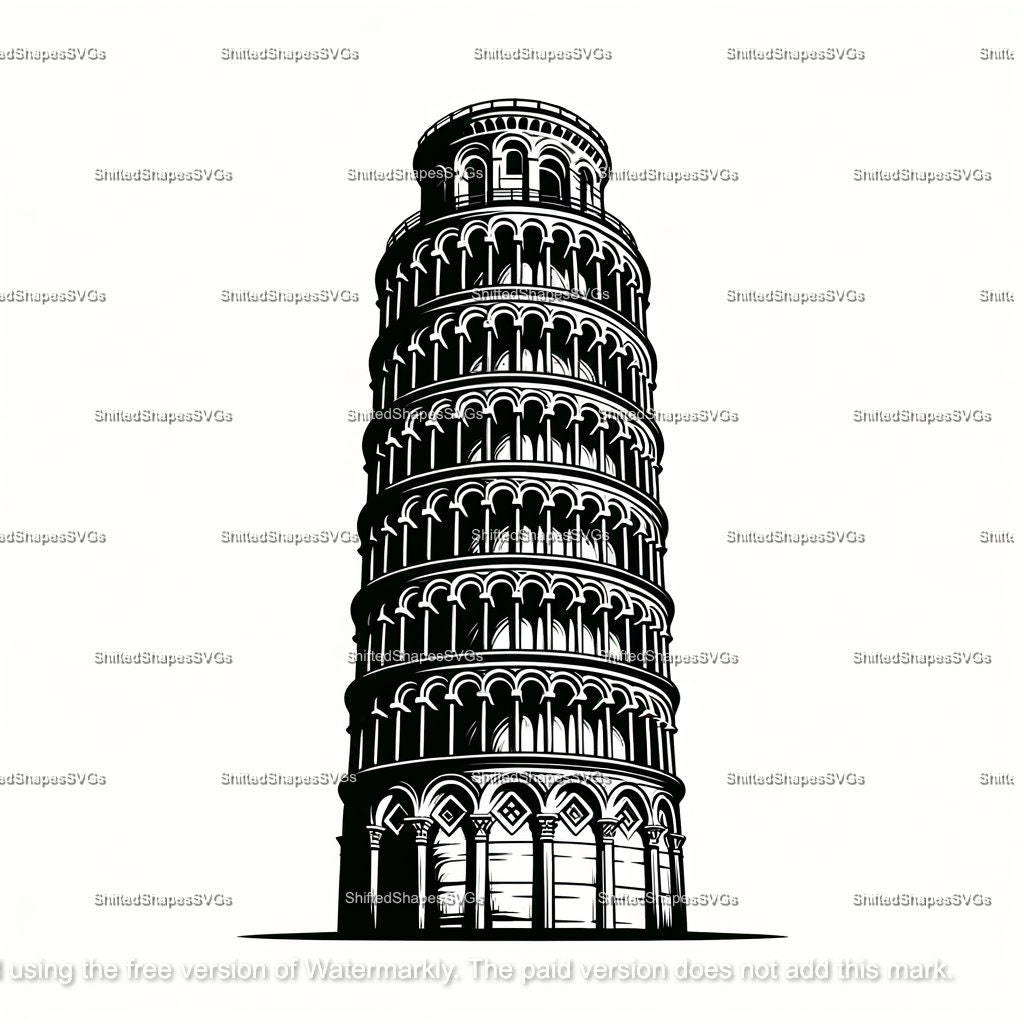 Leaning Tower of Pisa SVG Bundle - Etsy
