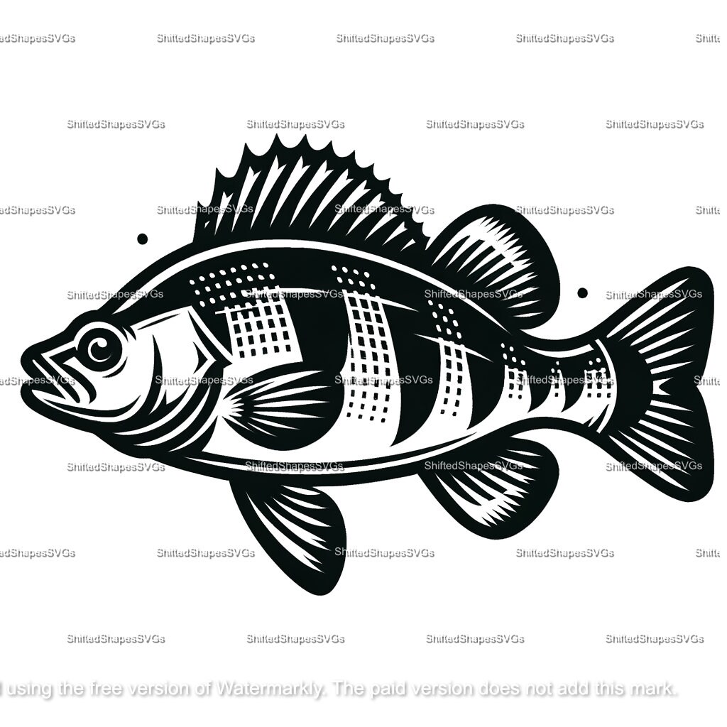 Perch Fish SVG Bundle 5 Artistic Freshwater Designs for Crafting and ...