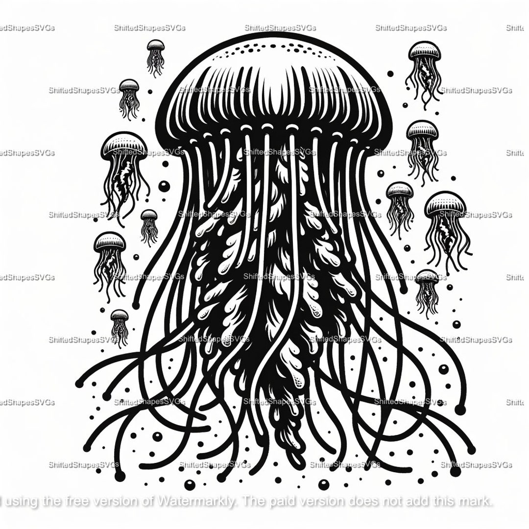 Jellyfish Swarm SVG Bundle - Etsy