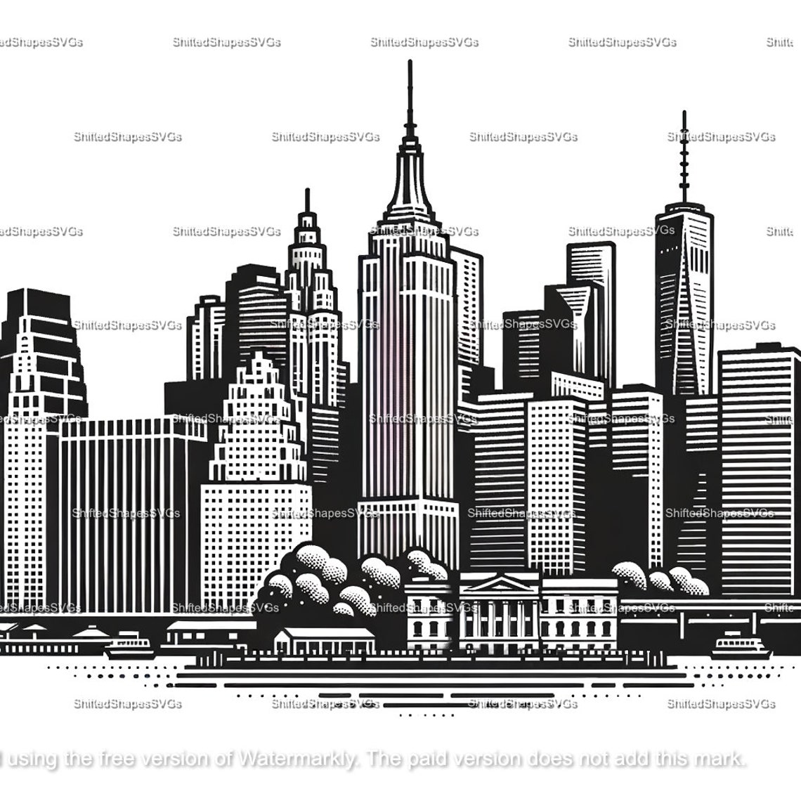 New York City Skyline SVG Bundle - Etsy