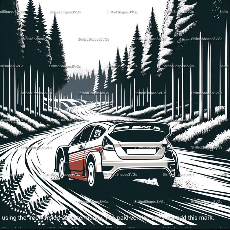 Rally Car Racing on a Dirt Road Through a Forest SVG Bundle - Etsy