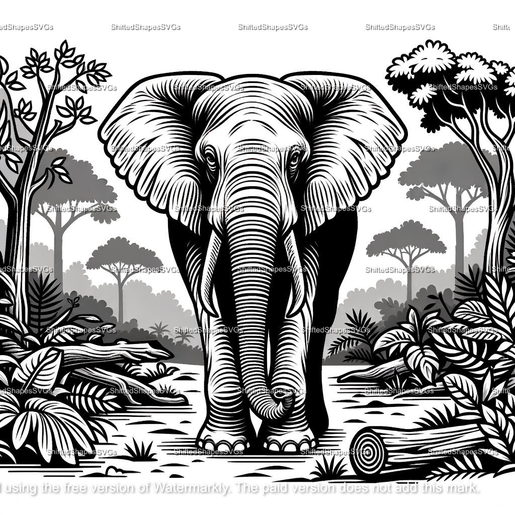 Elephant Nature Scene SVG Bundle - Etsy