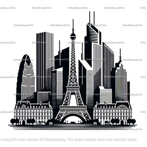Paris Skyline SVG Bundle - Etsy