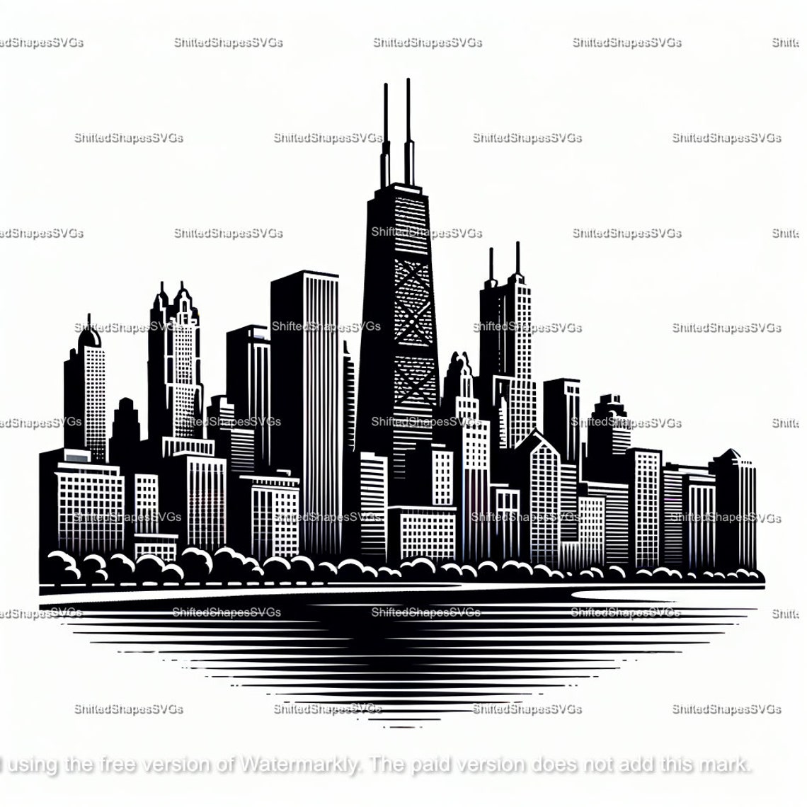 Chicago Skyline SVG Bundle - Etsy