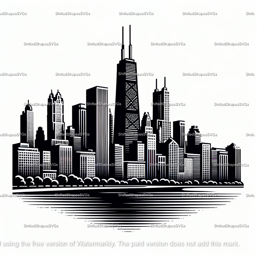 Chicago Skyline SVG Bundle - Etsy