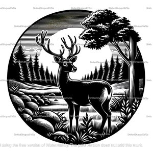 Deer Nature Scene SVG Bundle - Etsy Canada