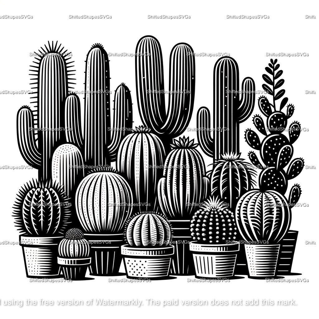 Cactus Variety SVG Bundle - Etsy