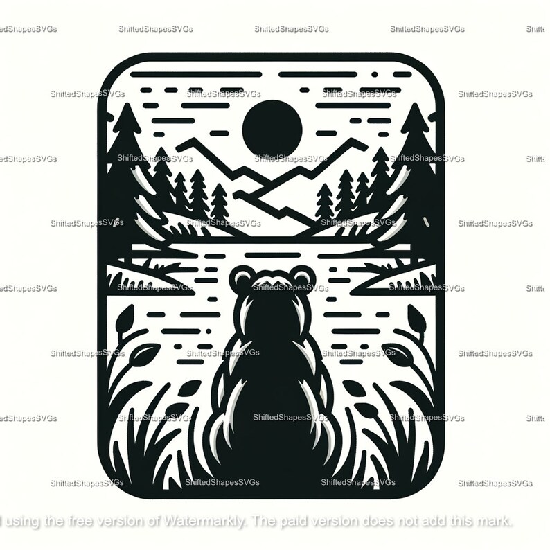 Bear Nature Scene SVG Bundle - Etsy