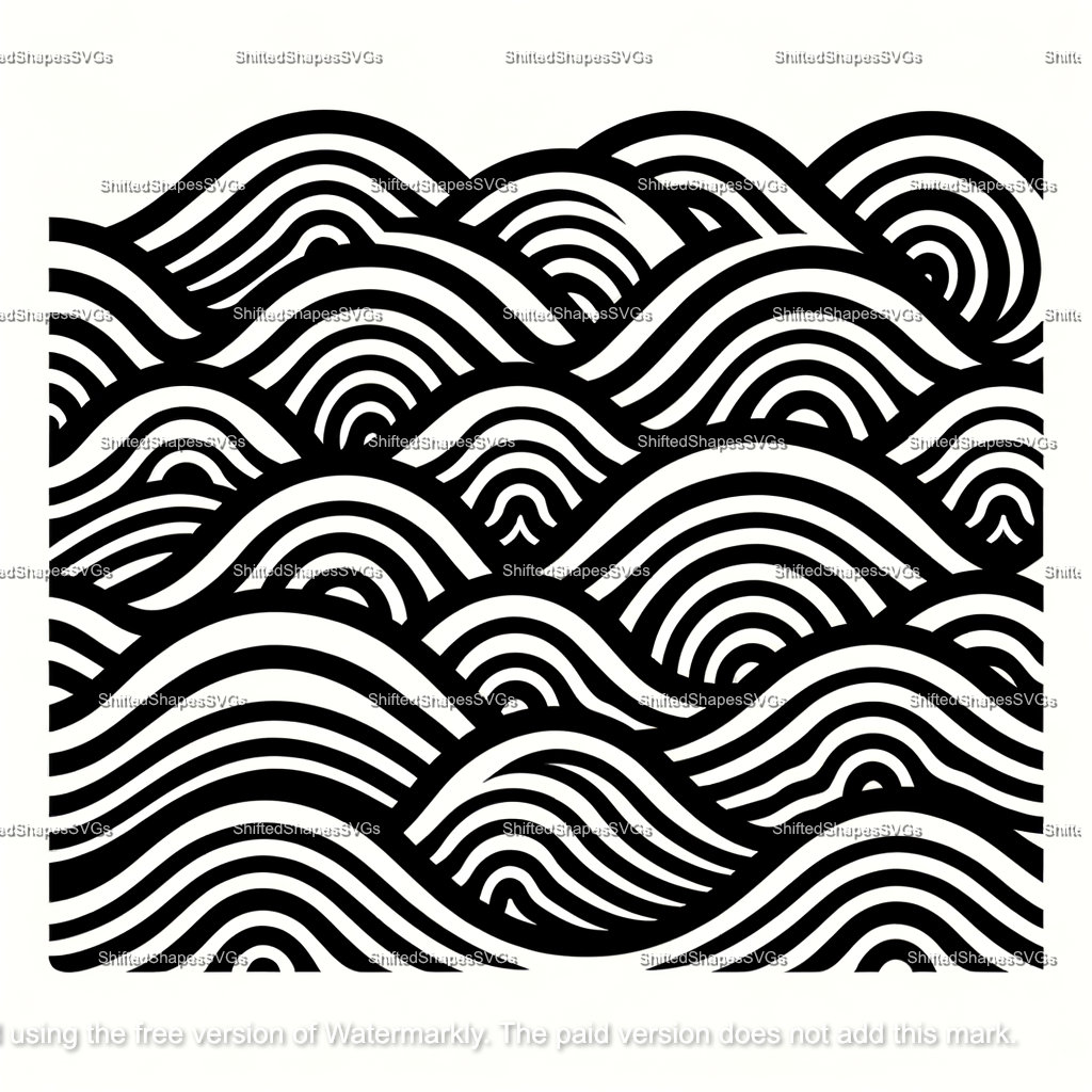 Japanese Wave Pattern SVG Bundle - Etsy