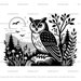 Owl Nature Scene SVG Bundle - Etsy