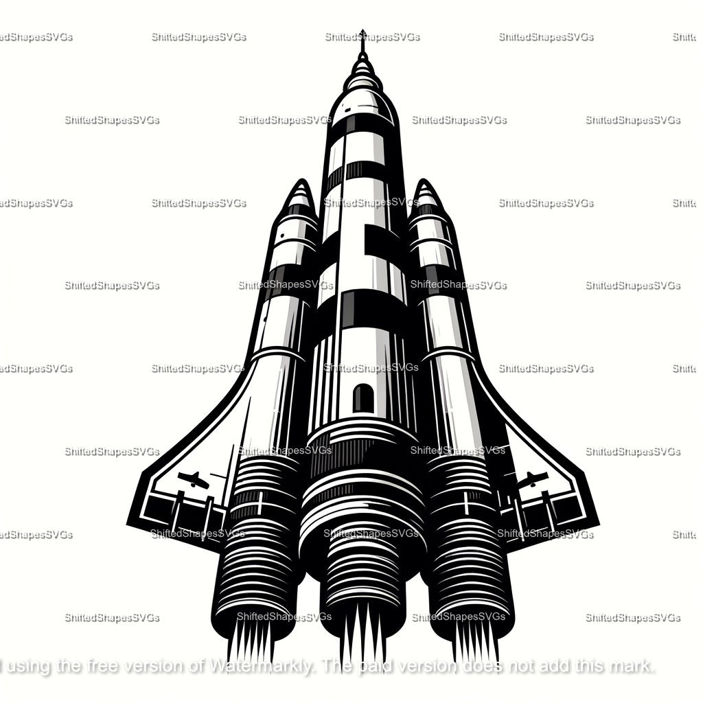 Saturn V Style Rocket SVG Bundle - Etsy