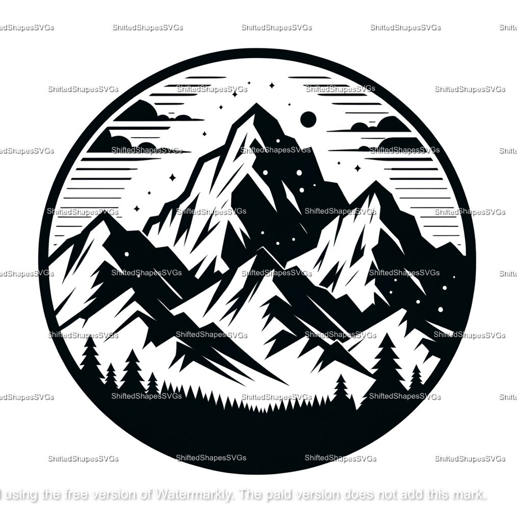 Mountain Scene SVG Bundle - Etsy