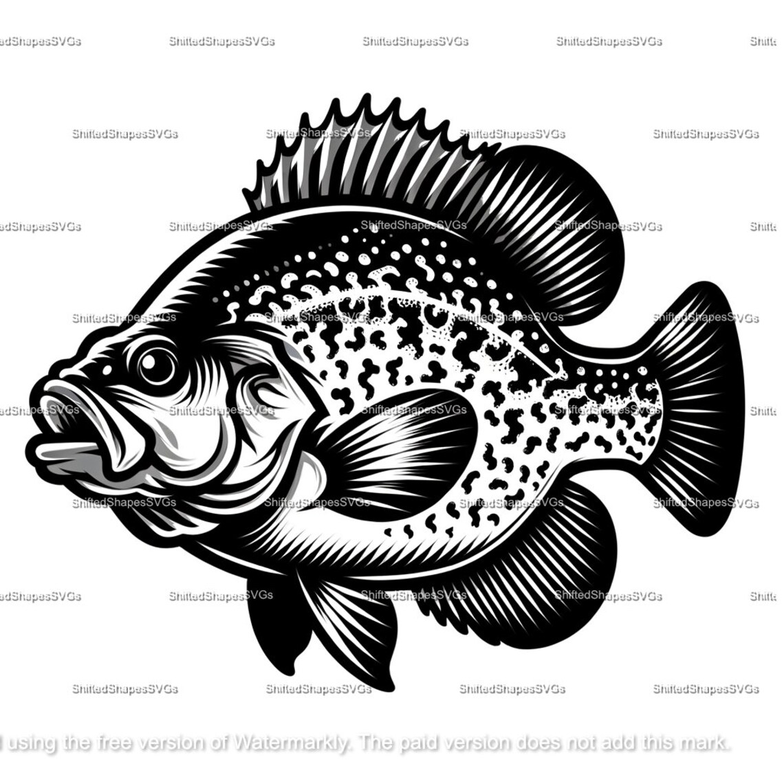 Crappie SVG Bundle - 5 Elegant Freshwater Fish Designs - Etsy