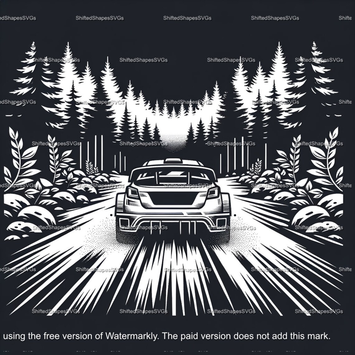 Rally Car Racing on a Dirt Road Through a Forest SVG Bundle - Etsy